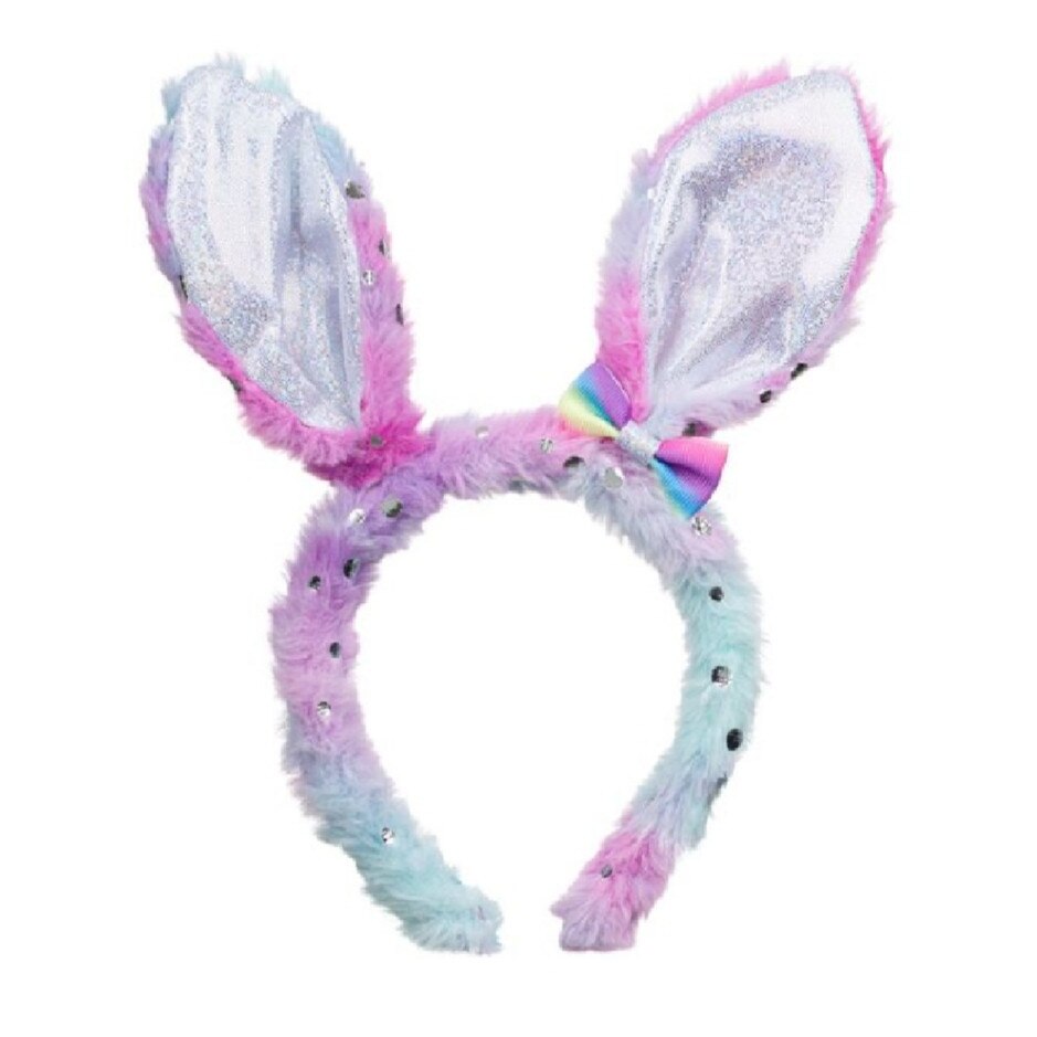 Coronita cu urechi de iepuras pentru fetite si buline argintii ...