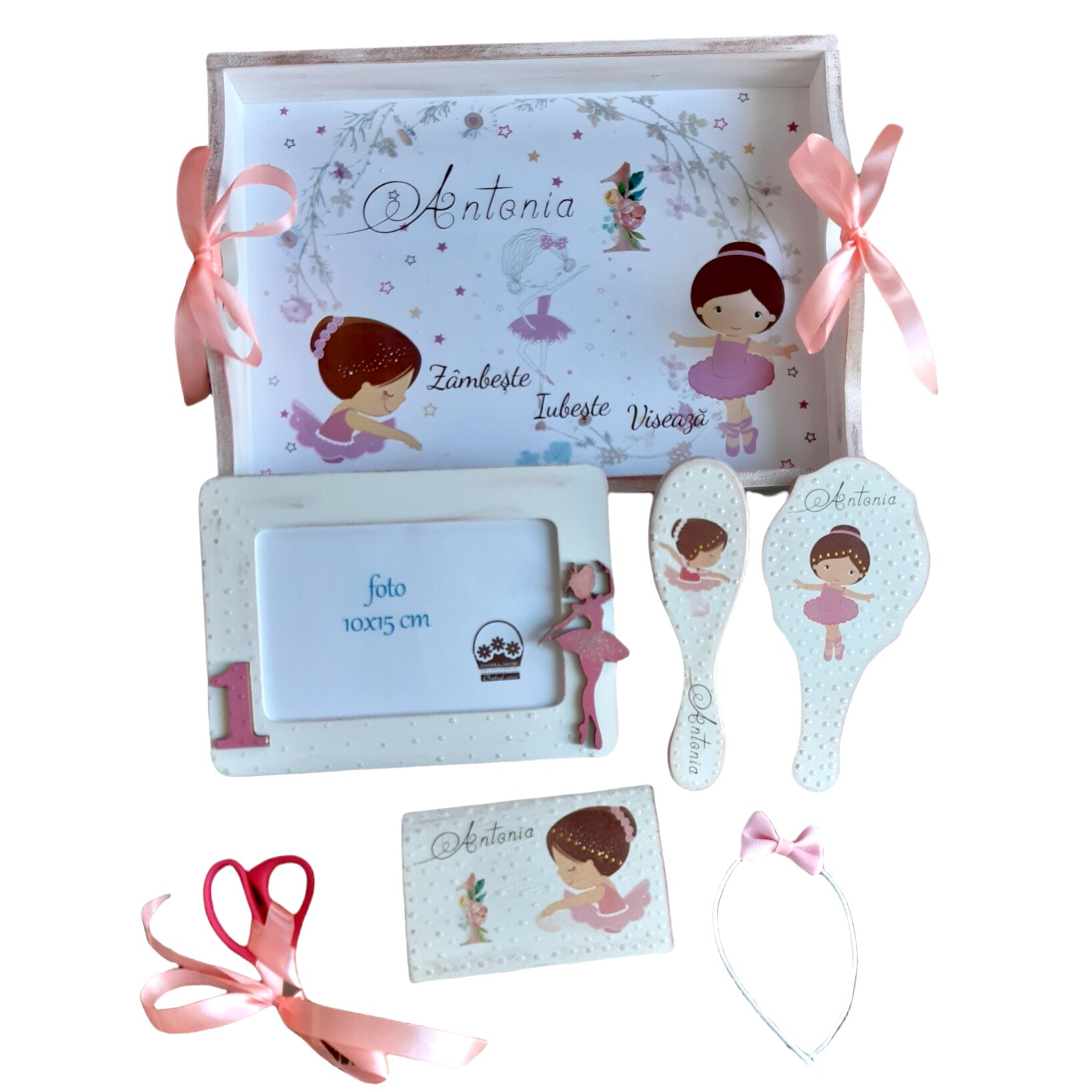Set personalizat pentru taierea motului, Mica Balerina, 7 piese - eMAG.ro