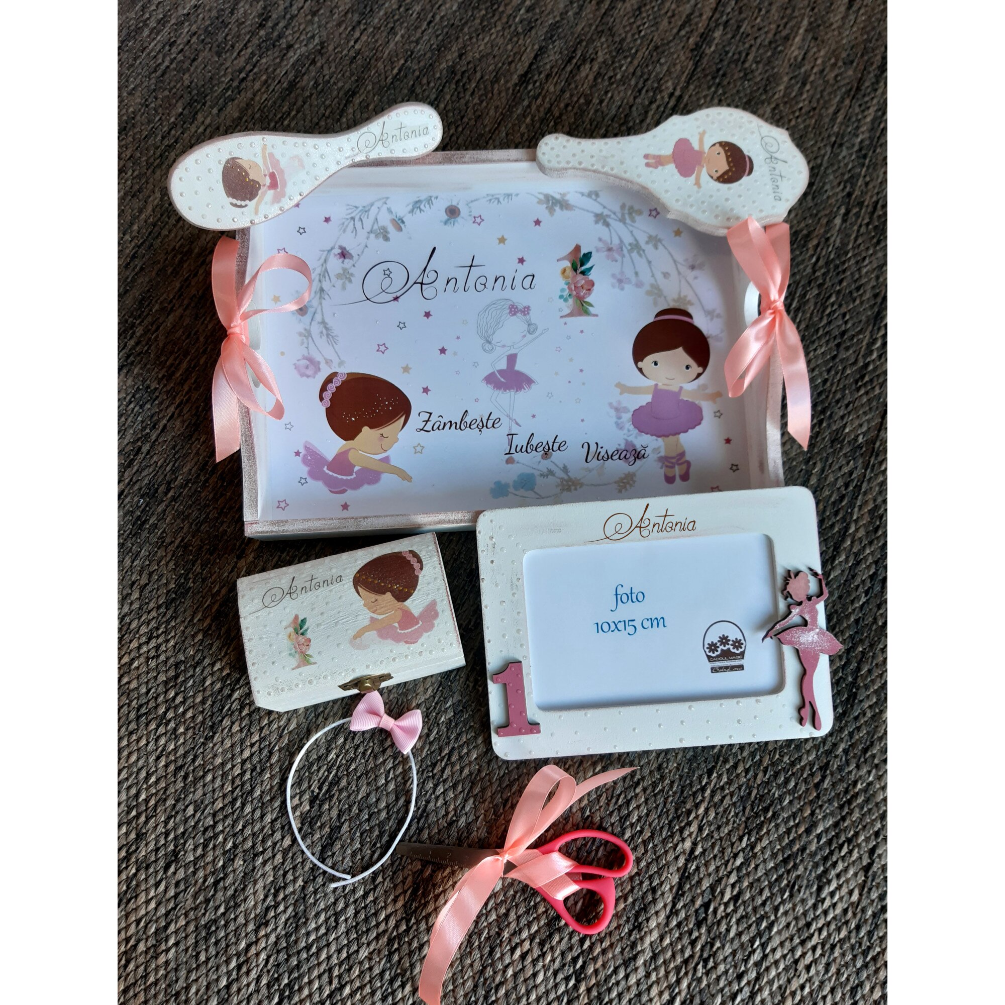Set personalizat pentru taierea motului, Mica Balerina, 7 piese - eMAG.ro