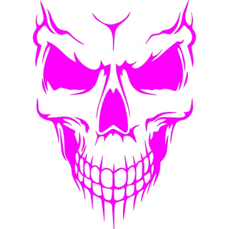 Sticker auto "Craniu schelet'', 20x14cm, Roz - eMAG.ro