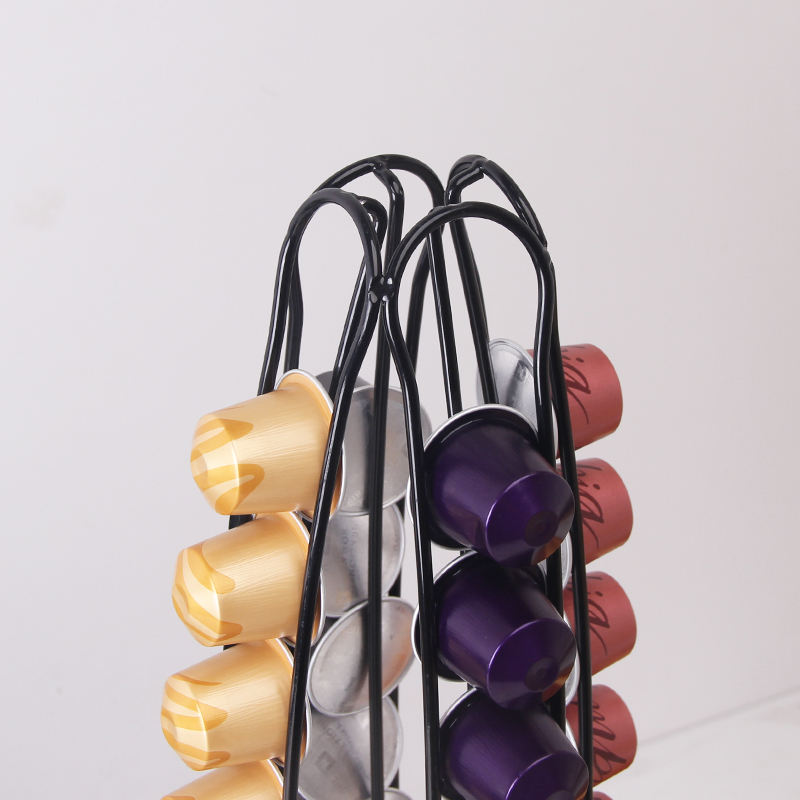 Suport 40 capsule Nespresso, rotativ, negru, metal, 40x14 cm - eMAG.ro