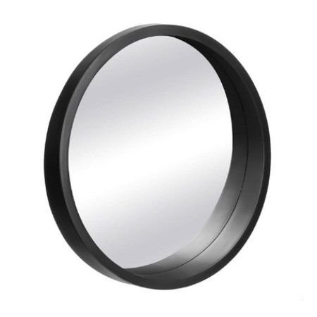Oglinda rotunda neagra, rama tridimensionala groasa, 54 cm - eMAG.ro