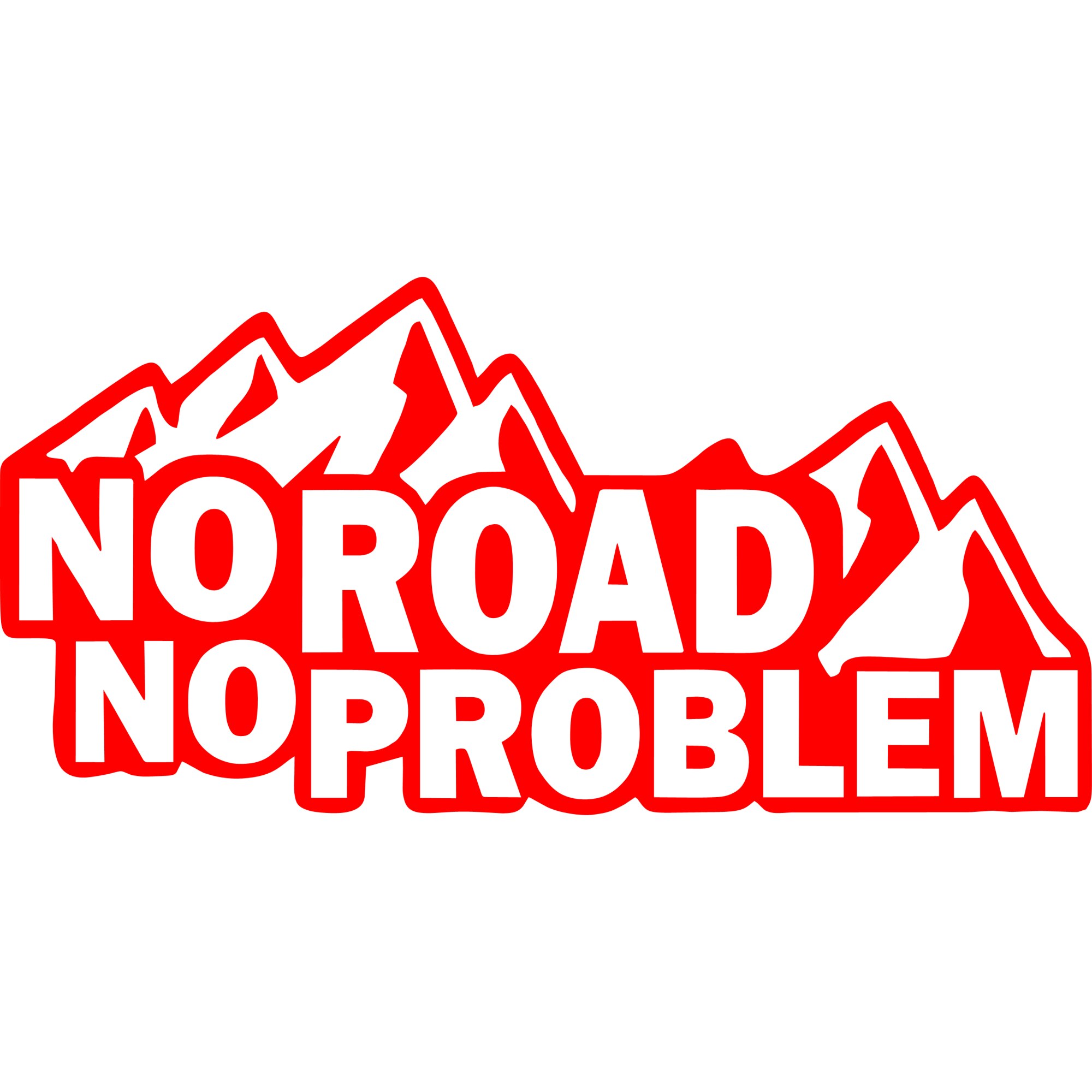 Sticker auto "No road, no problem'', 25x12cm, Rosu - eMAG.ro