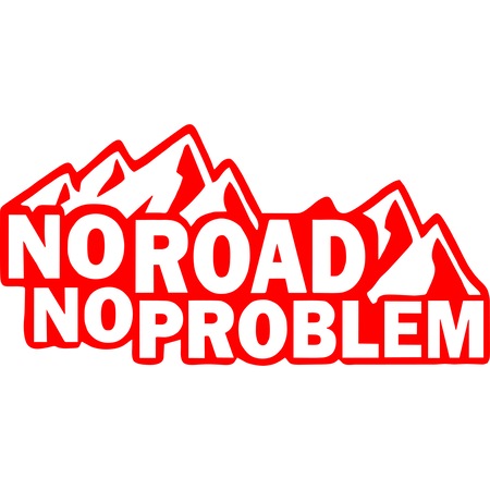 Sticker auto "No road, no problem'', 25x12cm, Rosu - eMAG.ro