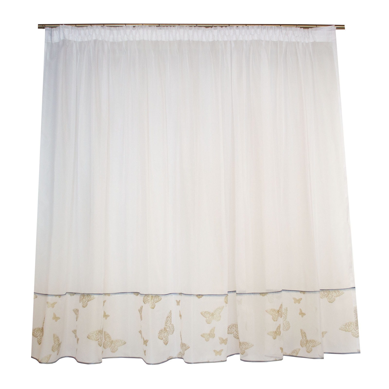 Perdea Velaria voal alb cu fluturi aurii, 330x180 cm - eMAG.ro