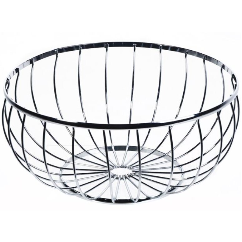 Fructiera din metal tip bol, Argintiu, 25 cm - eMAG.ro