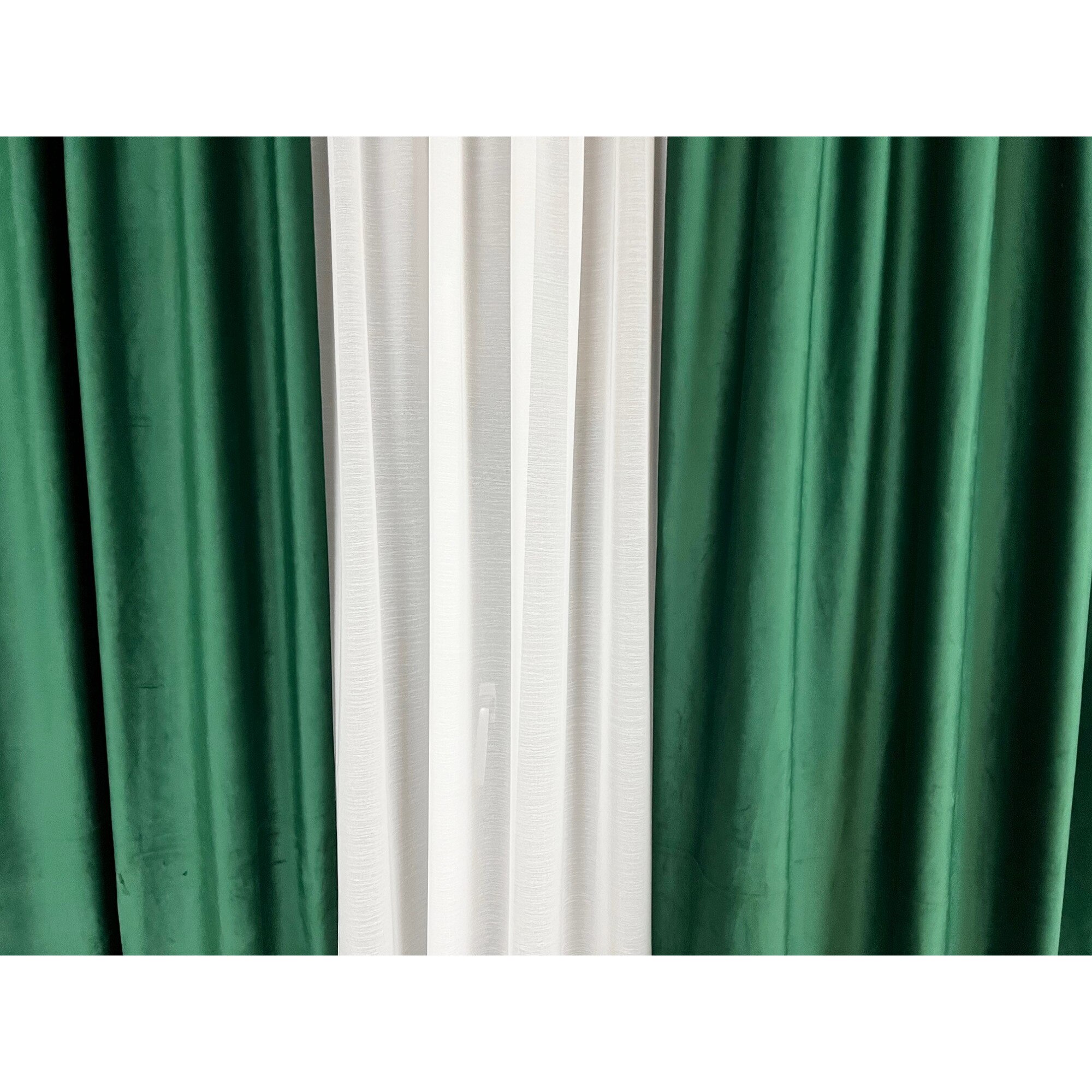 Set 2 draperii 2x150x270cm, catifea SOFT, verde smarald - eMAG.ro