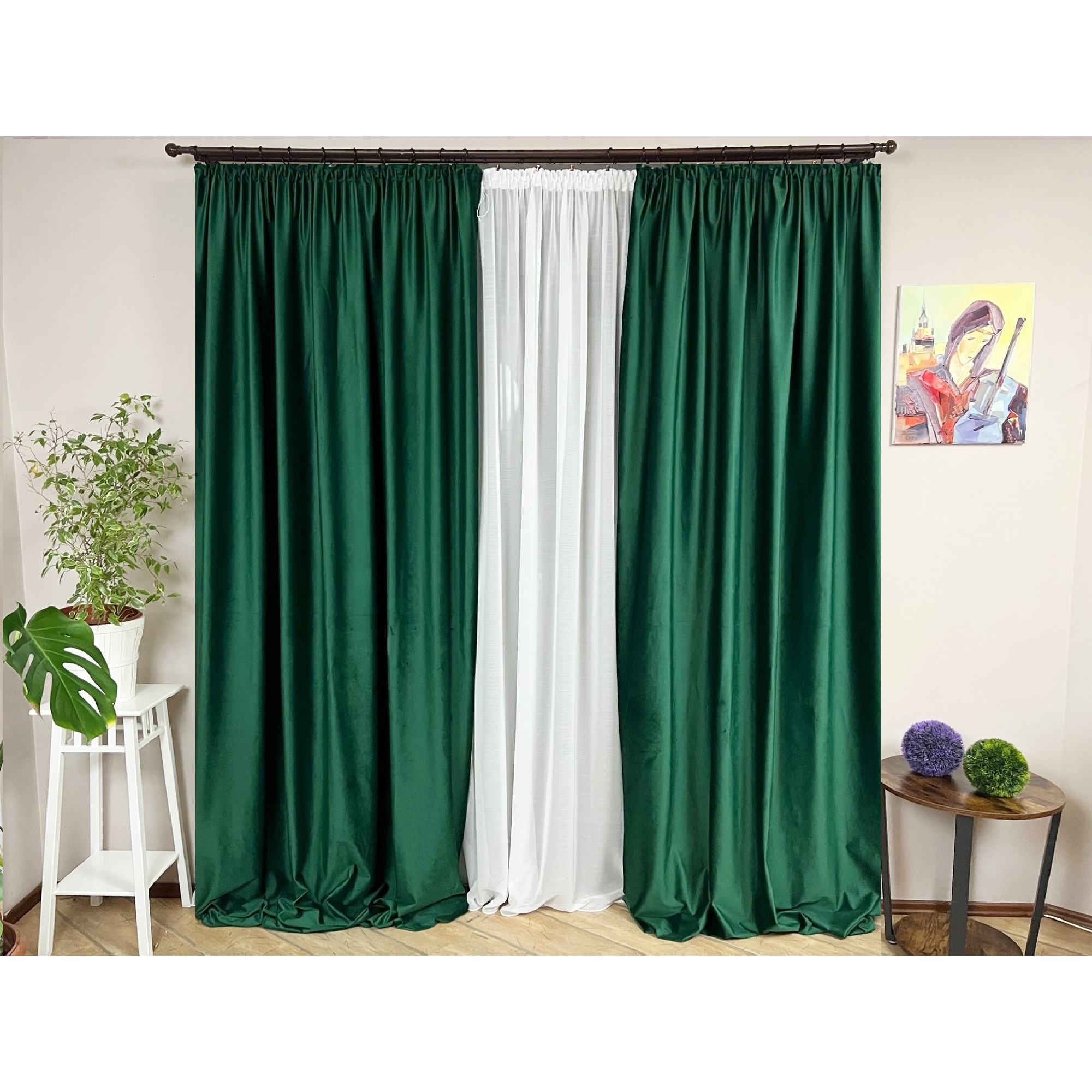 Set 2 draperii 2x150x270cm, catifea SOFT, verde smarald - eMAG.ro