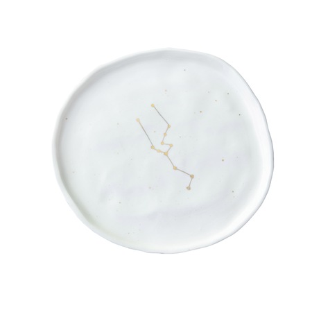 Farfurie Zodiac Taur, portelan, alb, 20cm, lucrata manual, handmade ...