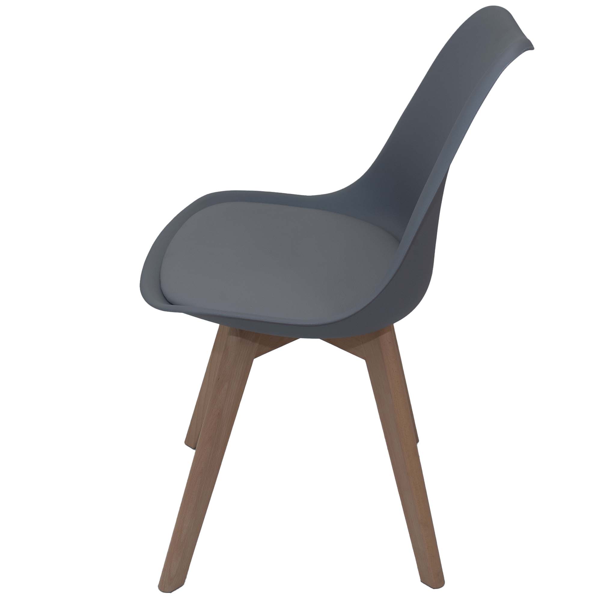 Scaun DENVER Stockholm, gri, model scandinav, sezut tip scoica tapitat ...