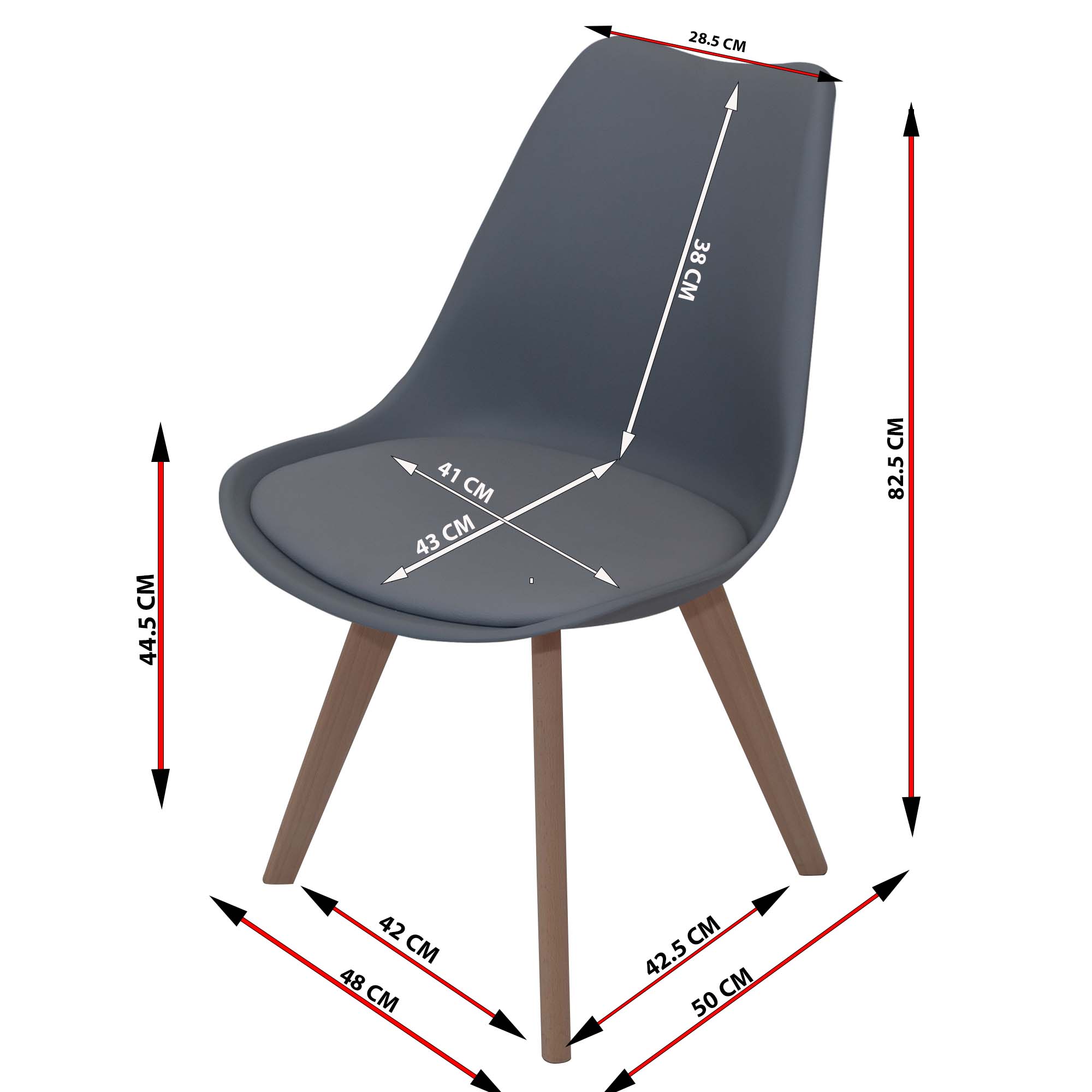 Scaun DENVER Stockholm, gri, model scandinav, sezut tip scoica tapitat ...