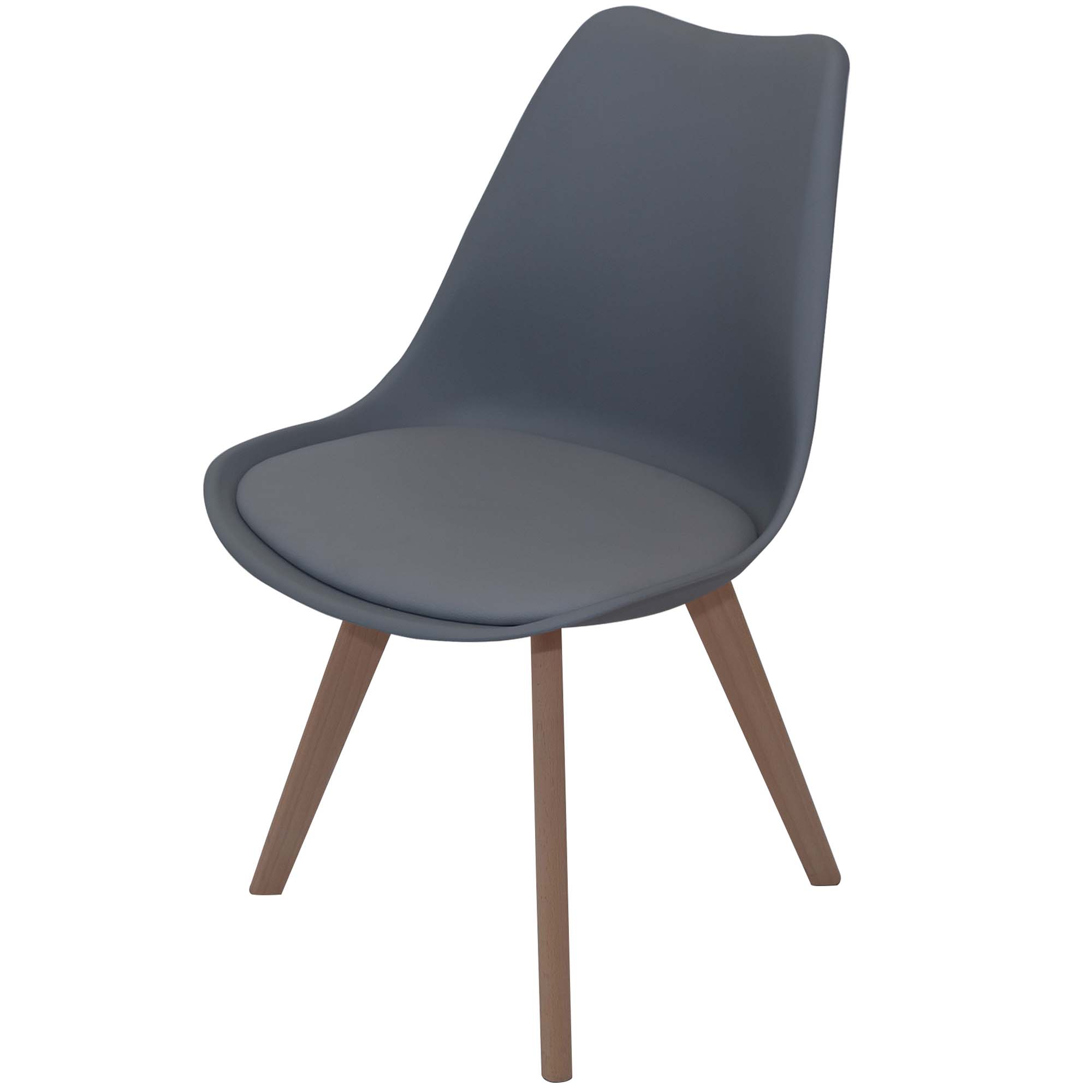 Scaun DENVER Stockholm, gri, model scandinav, sezut tip scoica tapitat ...