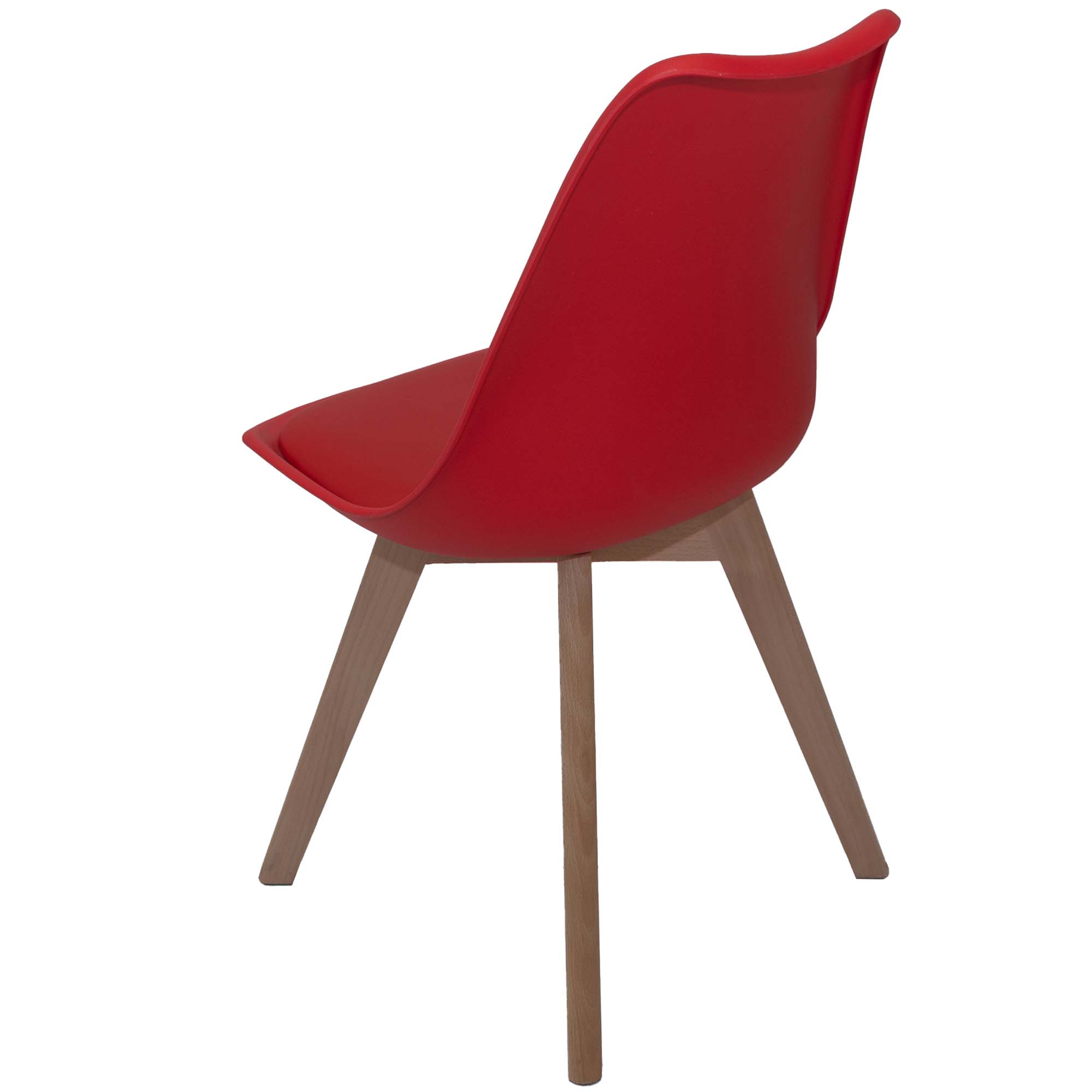 Scaun DENVER Stockholm, rosu, model scandinav, sezut tip scoica tapitat ...