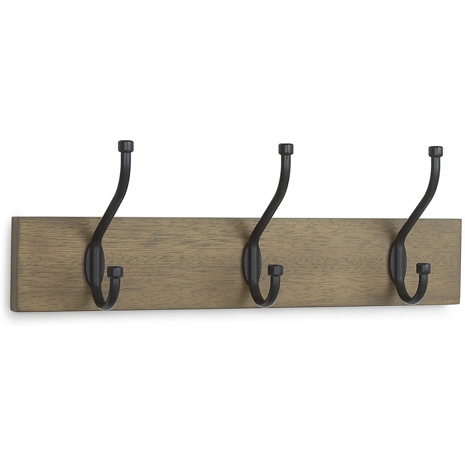 Set 2 cuiere de perete, lemn 3 carlige, 34 cm, maro deschis - eMAG.ro