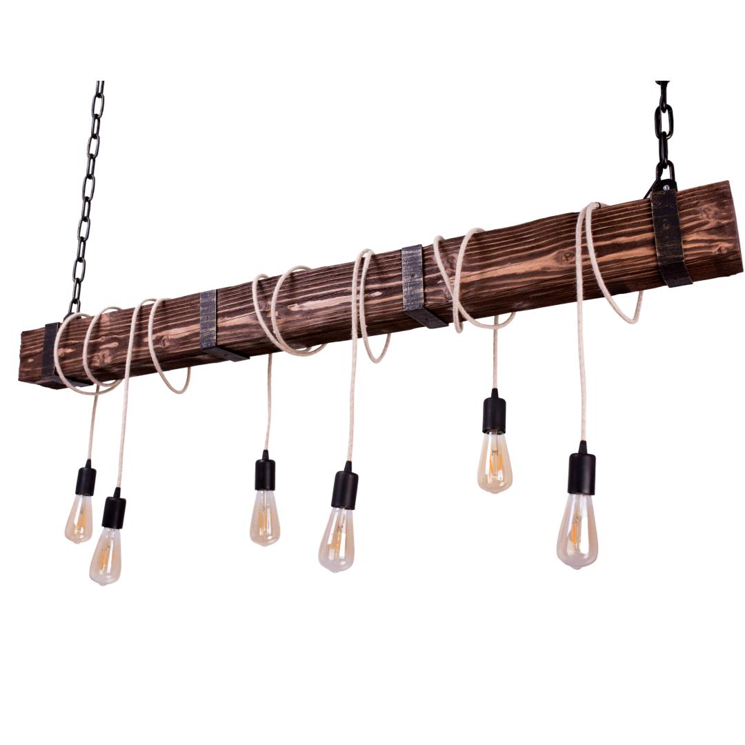 Lampa rustica, Kuznia Drewna, lungime 150 cm, bec E27 - eMAG.ro