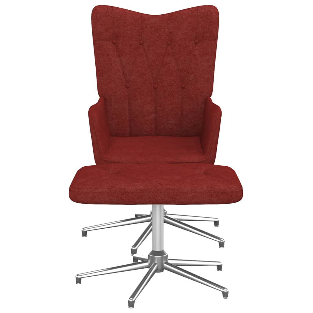 Scaun de relaxare cu taburet, rosu vin, textil, Ergonomic 6038 - eMAG.ro