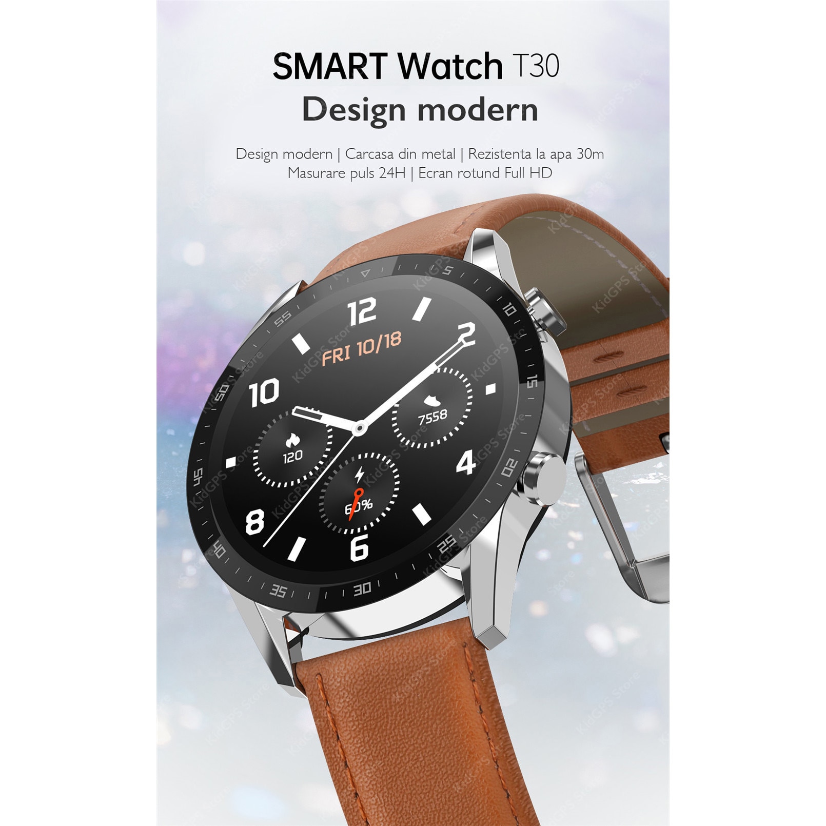 Ceas smartwatch TechONE™ T30+, 1.3 inch HD, multi sport, apel bluetooth ...