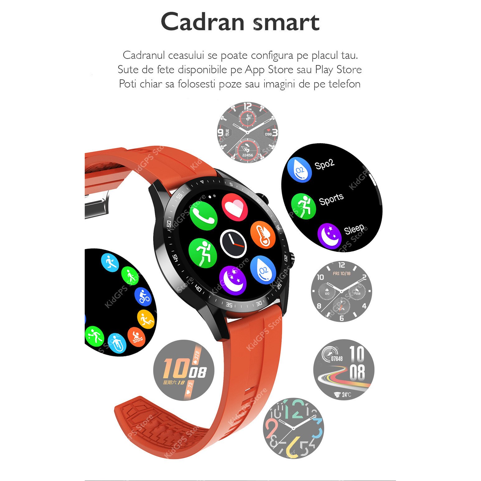 Ceas smartwatch TechONE™ T30+, 1.3 inch HD, multi sport, apel bluetooth ...