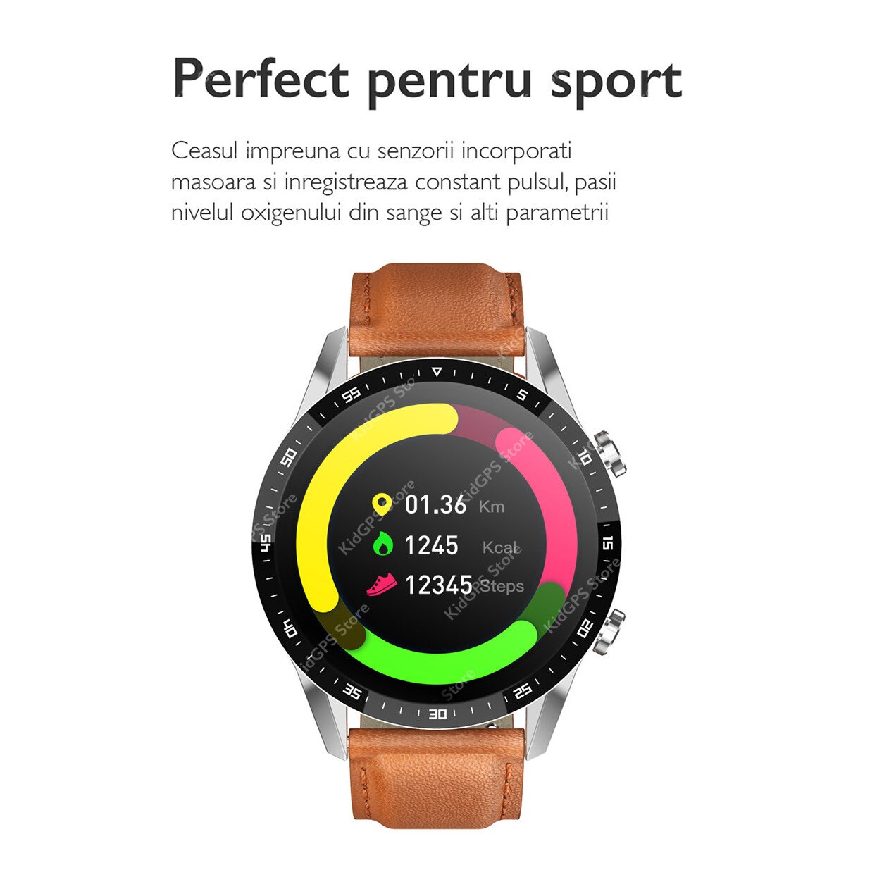 Ceas smartwatch TechONE™ T30+, 1.3 inch HD, multi sport, apel bluetooth ...