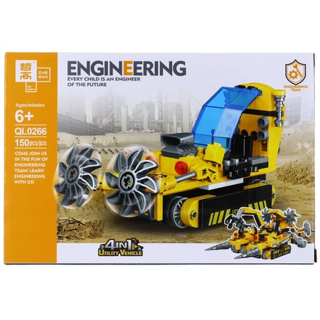 Set de constructie, Engineering, Excavator cu 2 freze, 150 piese - eMAG.ro