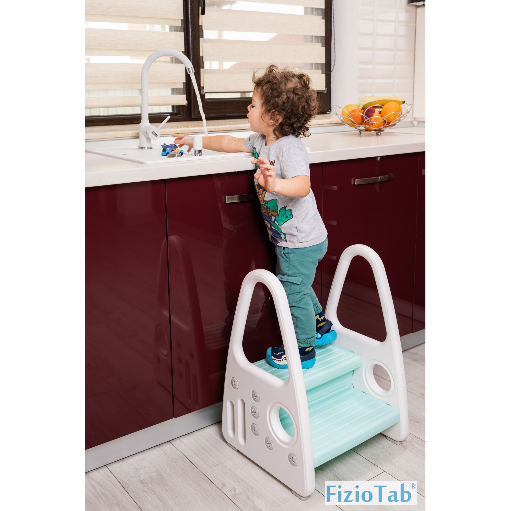 Scaunel Inaltator Copii FizioTab® cu Manere, Tip Scarita, Doua Trepte ...