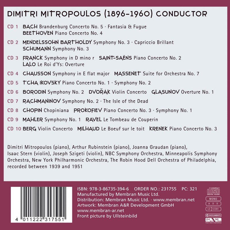 Dimitri Mitropoulos - Maestro 10CD - eMAG.hu