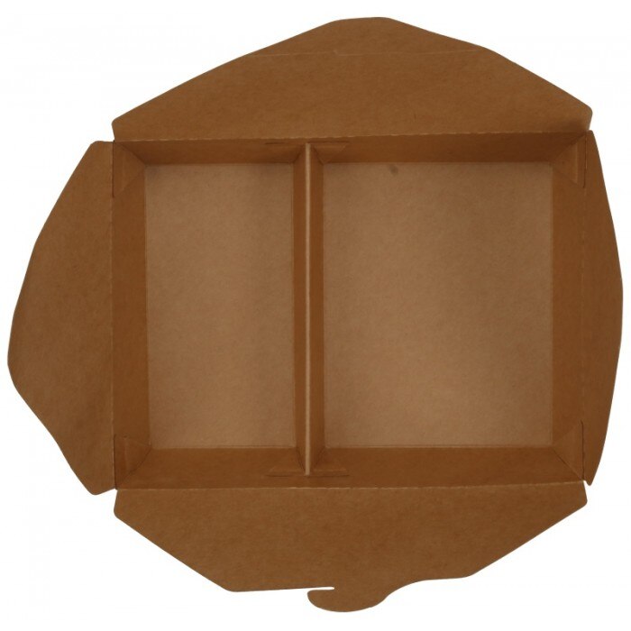 Set cutii carton meniu cu 2 compartimente kraft natur,100 buc ...