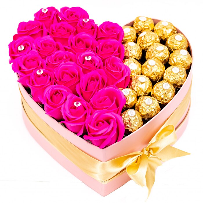 Virágkompozíció Pink Ferrero Rocher Love, 30cm - eMAG.hu