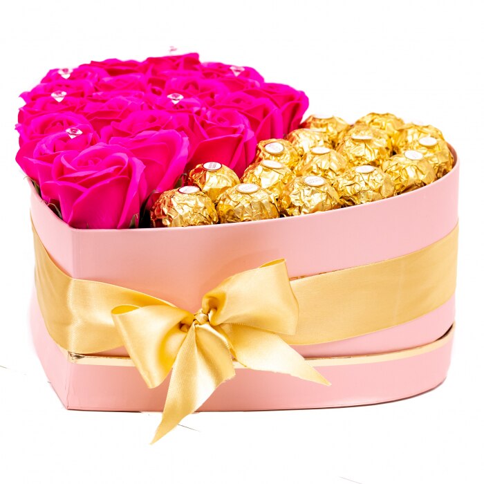 Virágkompozíció Pink Ferrero Rocher Love, 30cm - eMAG.hu