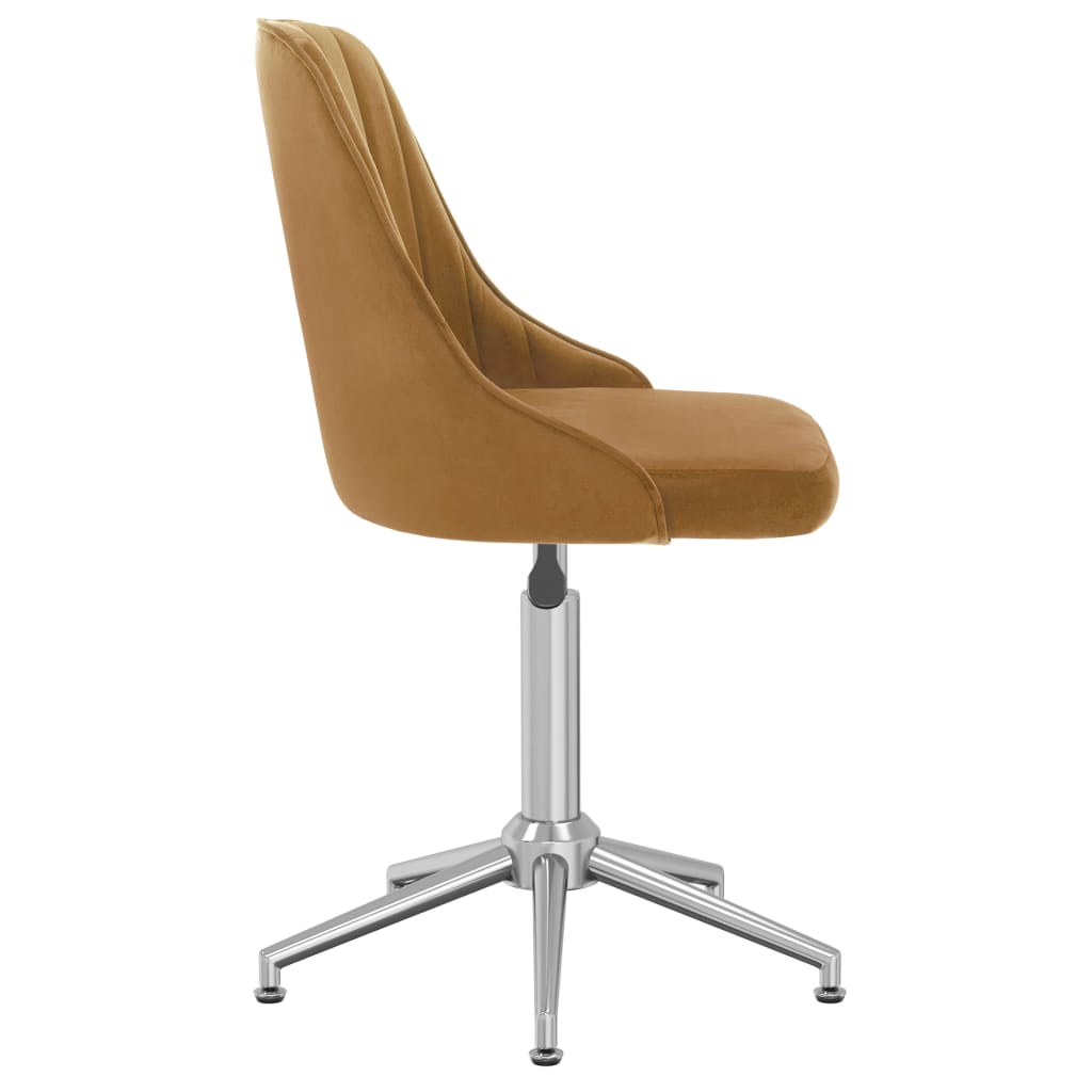 Scaune de masa pivotante, 4 buc., maro, catifea, pentru bucatarie si ...