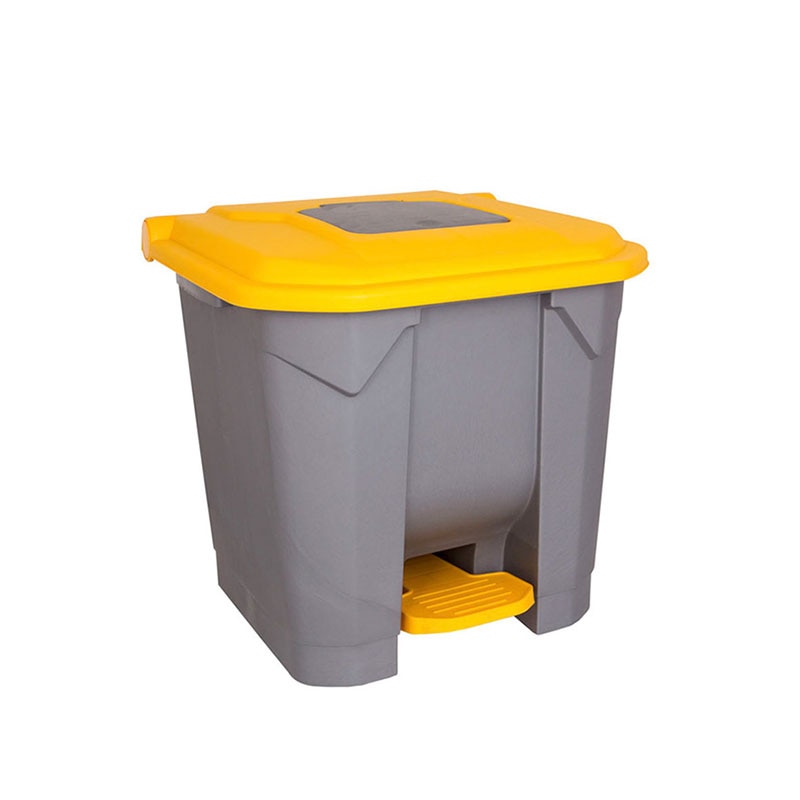 Cos de gunoi, Planet, 30l, Gri/Galben - eMAG.ro
