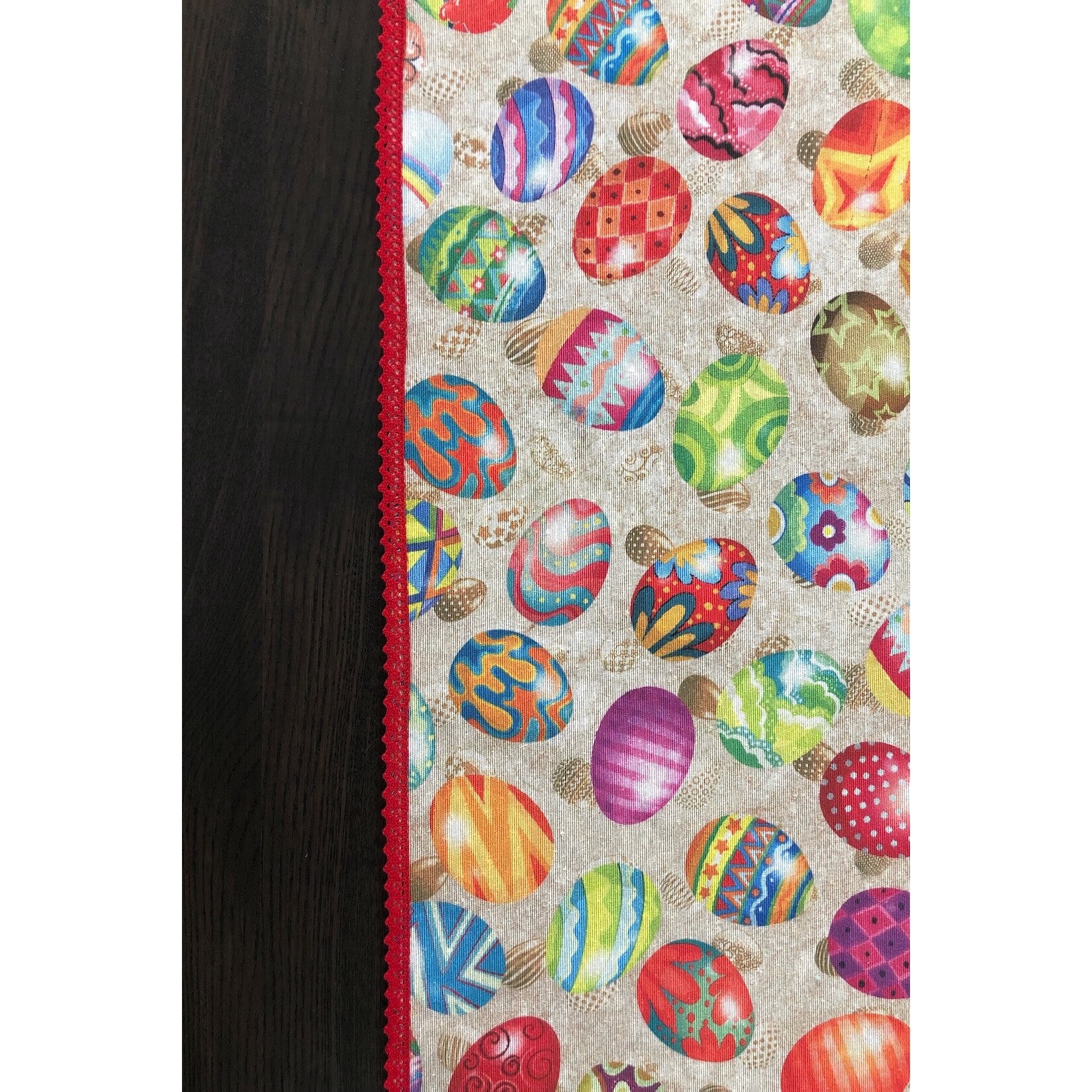 Fata de masa, Traversa model de Paste, multicolor cu rosu, 40 x 140 cm ...