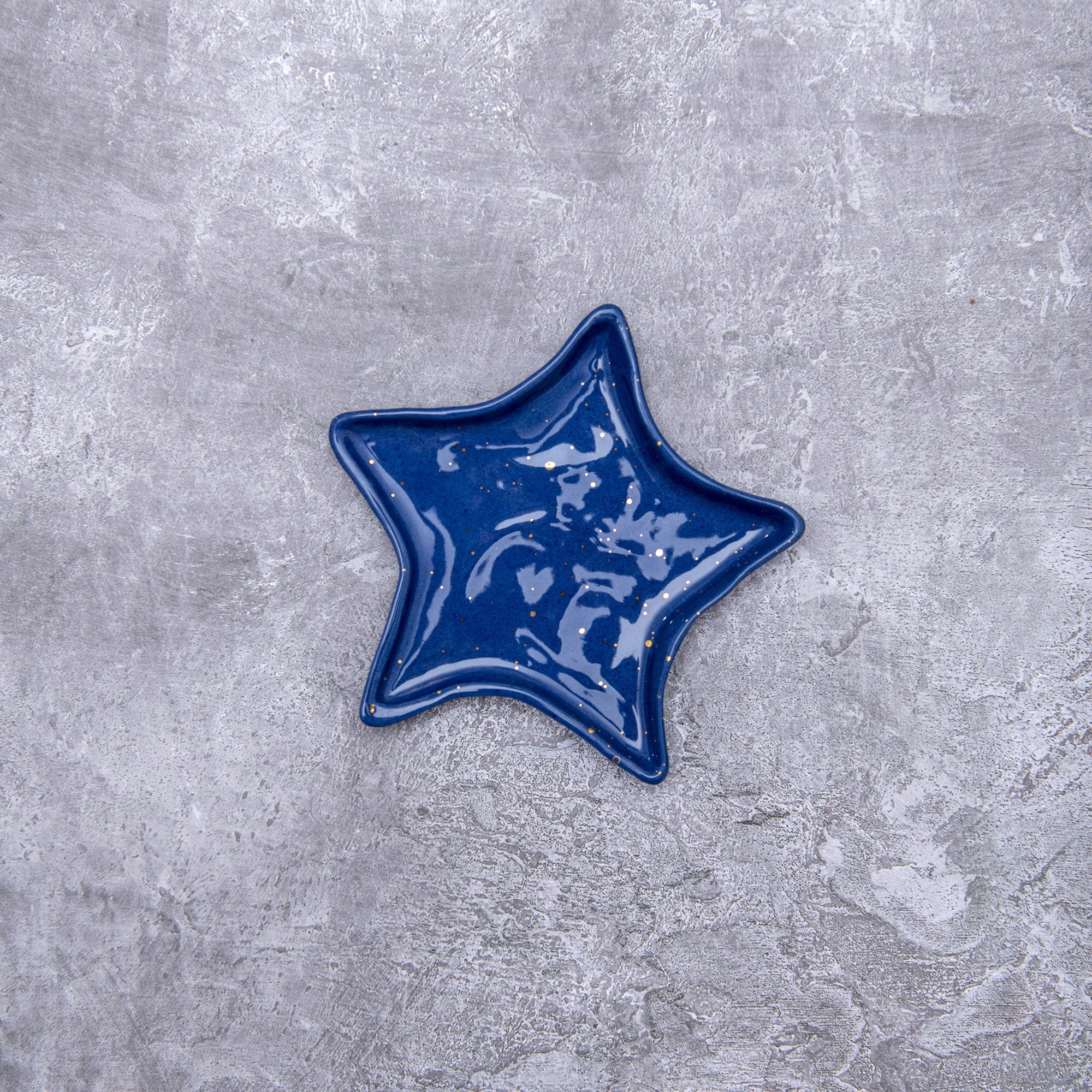 Platou Zodiac Stea, portelan, albastru, 12cm, lucrat manual - eMAG.ro