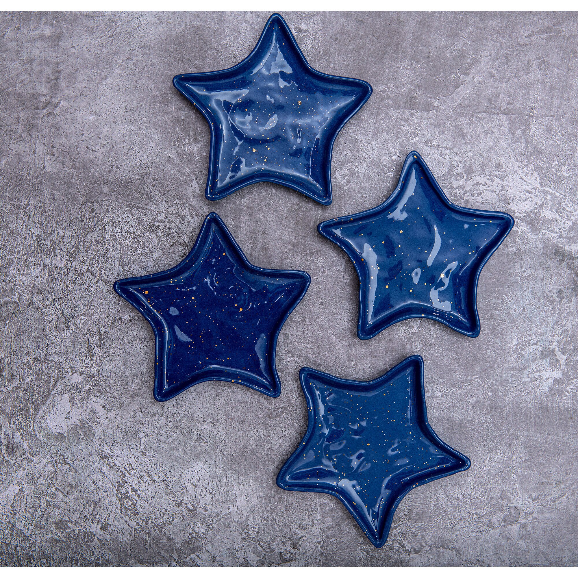 Platou Zodiac Stea, portelan, albastru, 12cm, lucrat manual - eMAG.ro