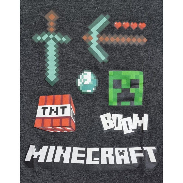 Детска тениска Minecraft, Sword Diamond, Pickaxe, Tnt Block Creeper ...