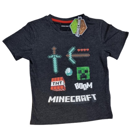 Tricou copii Minecraft, Sword Diamond, Pickaxe, Tnt Block Creeper Boom ...