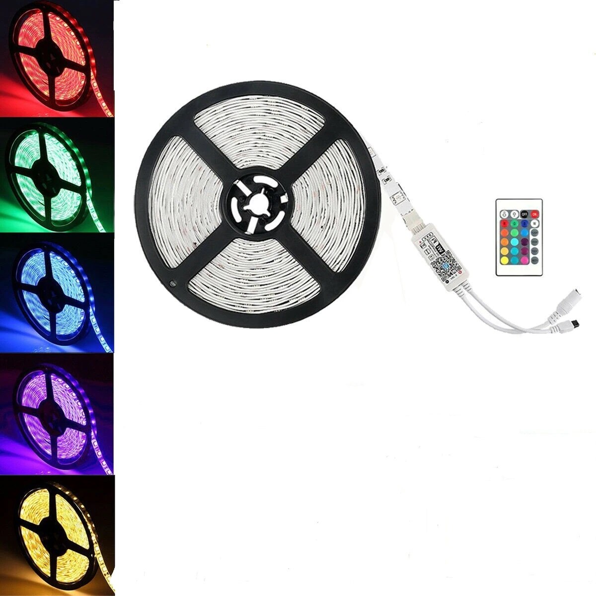 Kit Banda LED RGB cu Telecomanda, 300 LED-uri, Lungime 5m - eMAG.ro