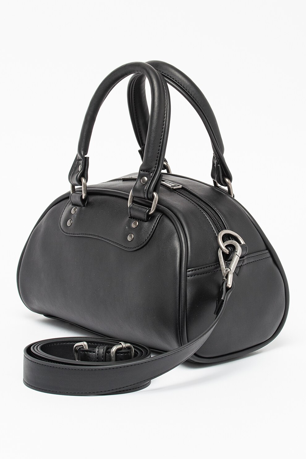 Diesel, Geanta bowler din piele ecologica Meri, Negru - eMAG.ro