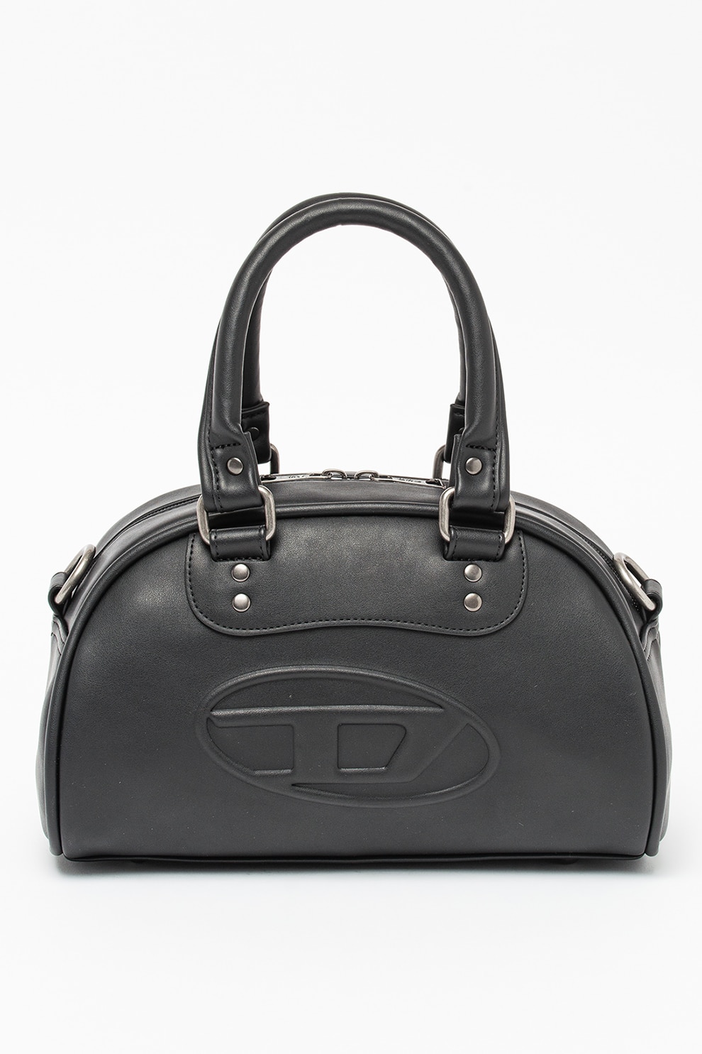 Diesel, Geanta bowler din piele ecologica Meri, Negru - eMAG.ro