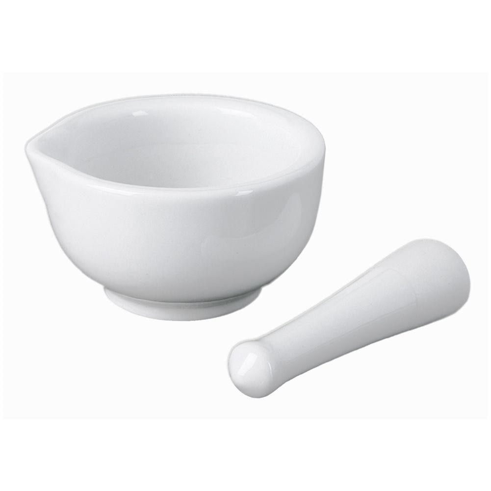 Mojar cu pistil pentru condimente Vilde, Ceramica, 8.5x4.5cm, Alb - eMAG.ro