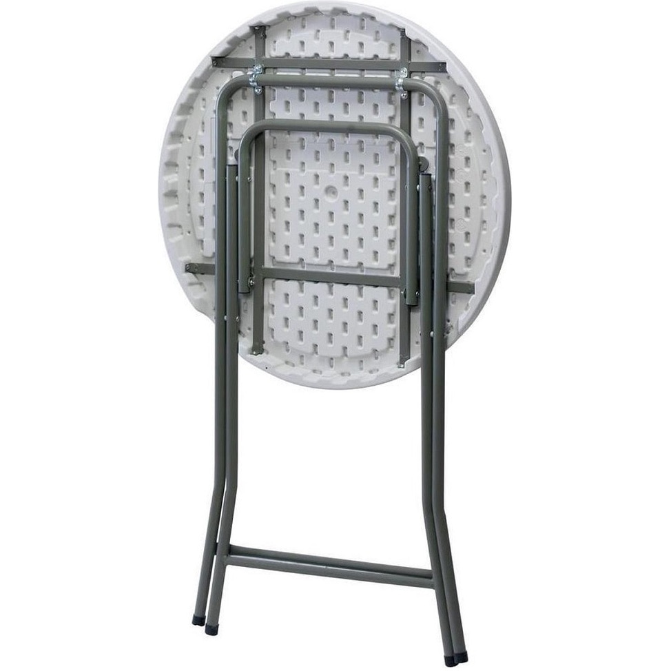 Masa plianta inalta Progarden, diametru 80 cm, inaltime 110 cm, aluminiu/plastic, alb - eMAG.ro