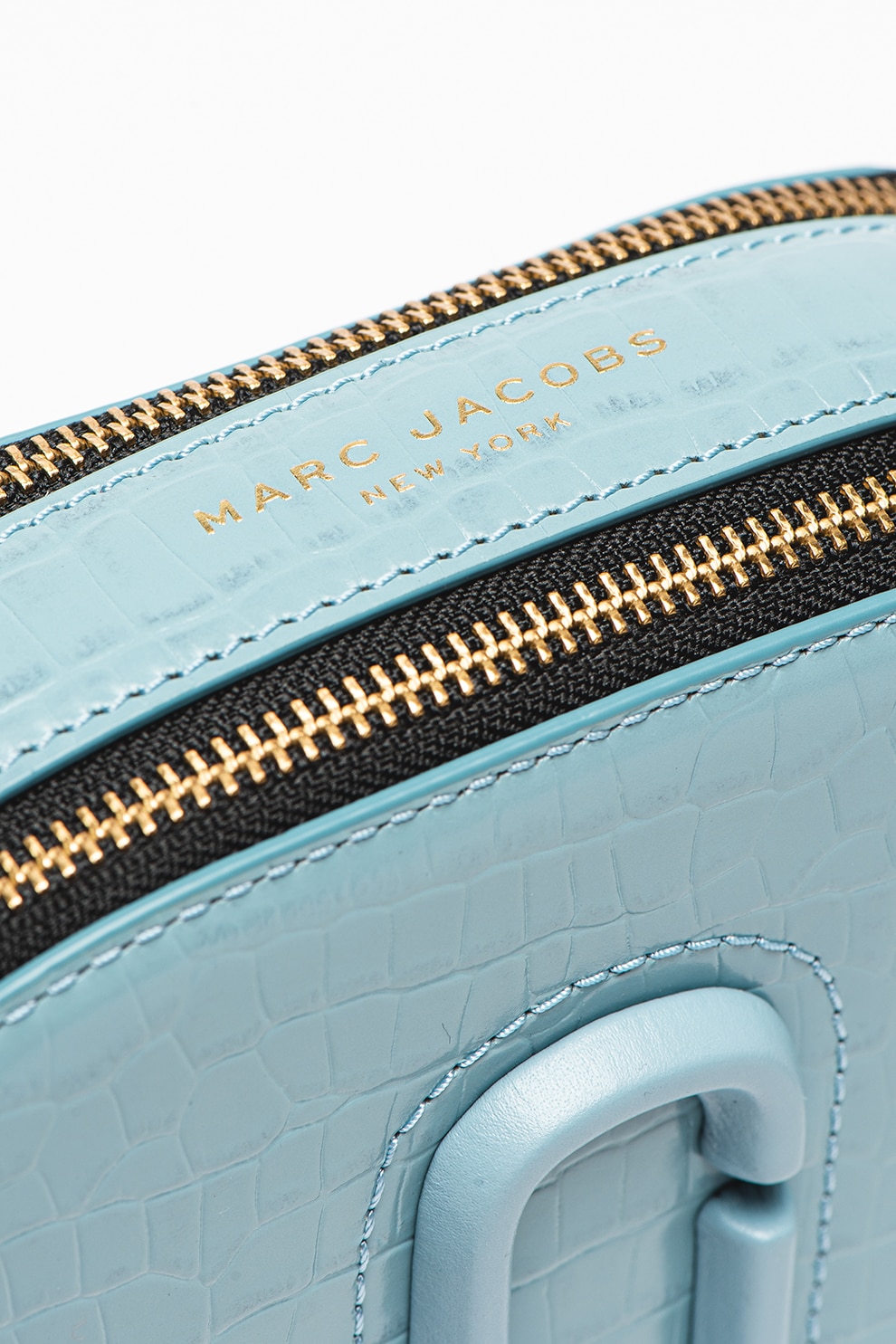 Marc Jacobs, Shutter bőr crossbody táska krokodilbőr kinézettel, türkiz ...