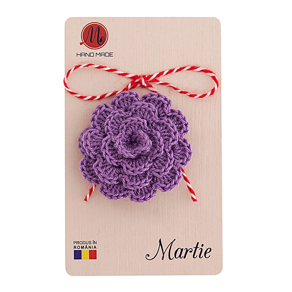 Brosa Hand-Made Trandafir Mov - eMAG.ro