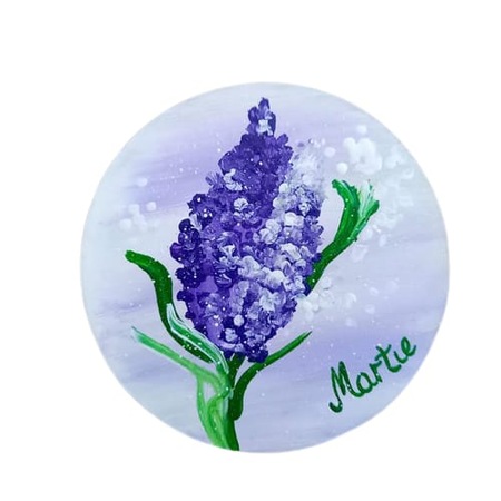 Martisor, floare de liliac, pictat manual, lemn, 9 cm - eMAG.ro