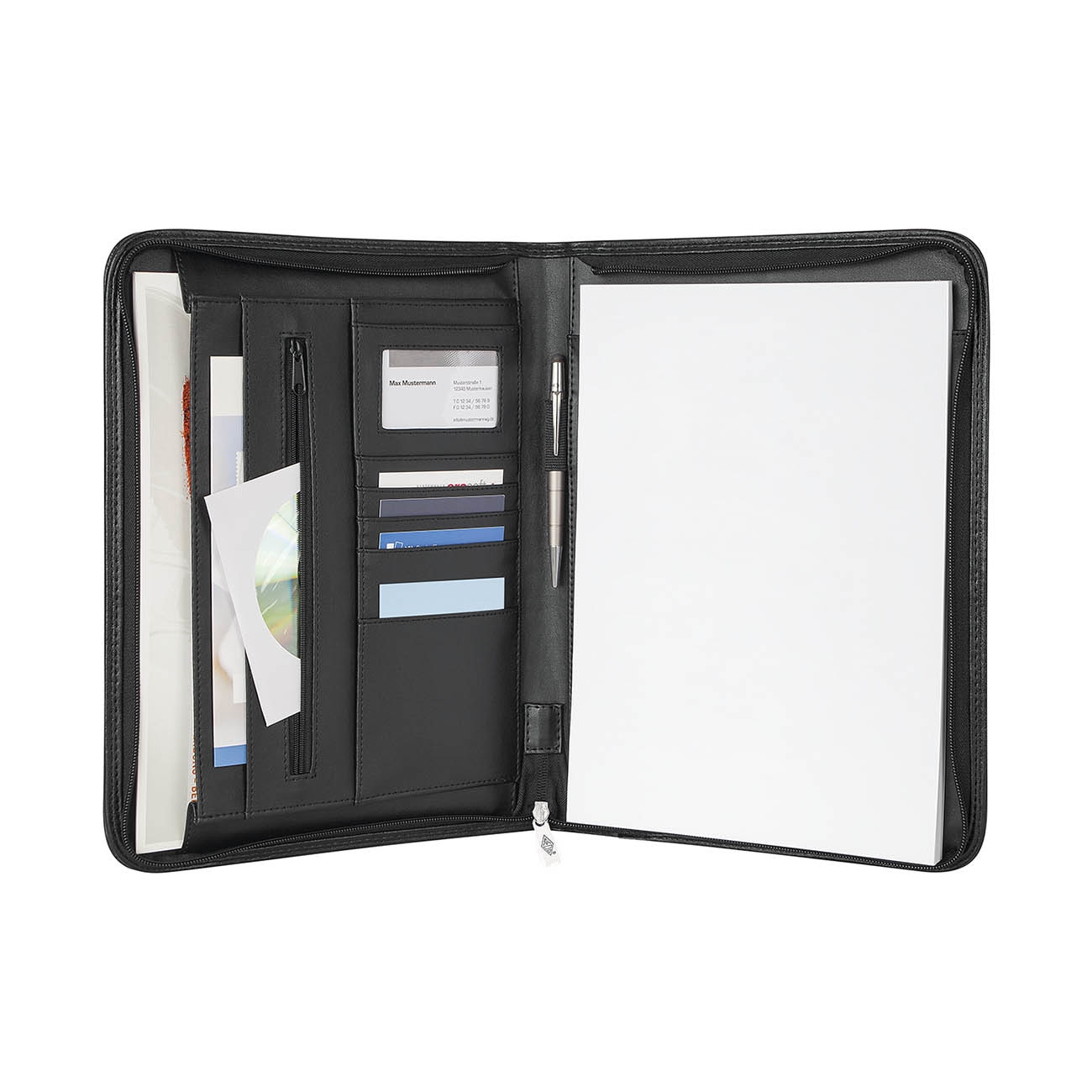 Mapa conferinta Wedo Elegance A4 imitatie piele neagra cu bloc notes ...