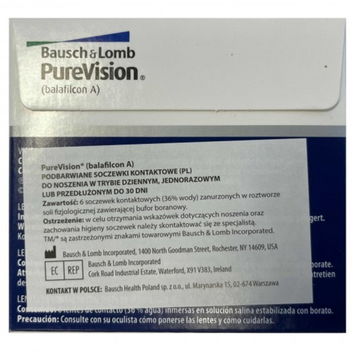 Lentile de contact cu dioptrie 0.25, PureVision, 6 bucati - eMAG.ro