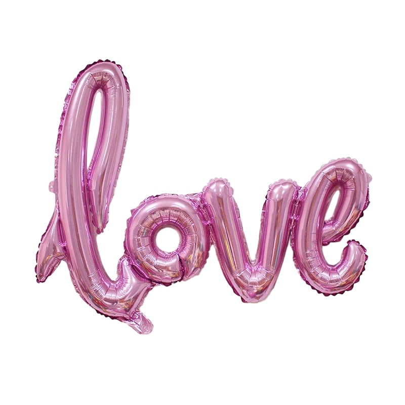 Balon iubire, decor „Love“, 54 cm, roz, EFAYN - eMAG.ro