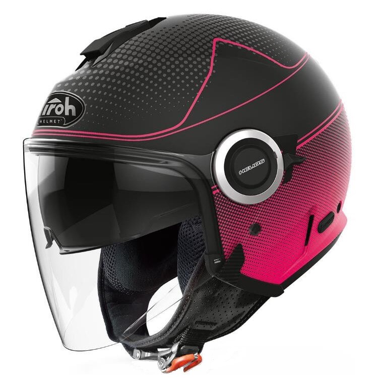 Casca pentru scuter Airoh helios map, Negru/Roz, S - eMAG.ro