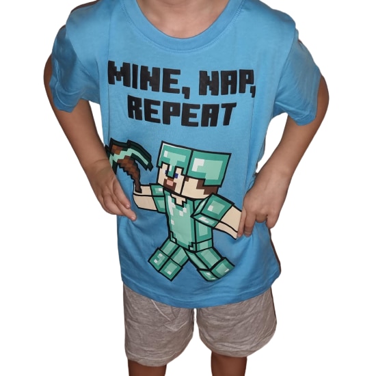 Pijama Minecraft Mine Nap Repeat - eMAG.ro