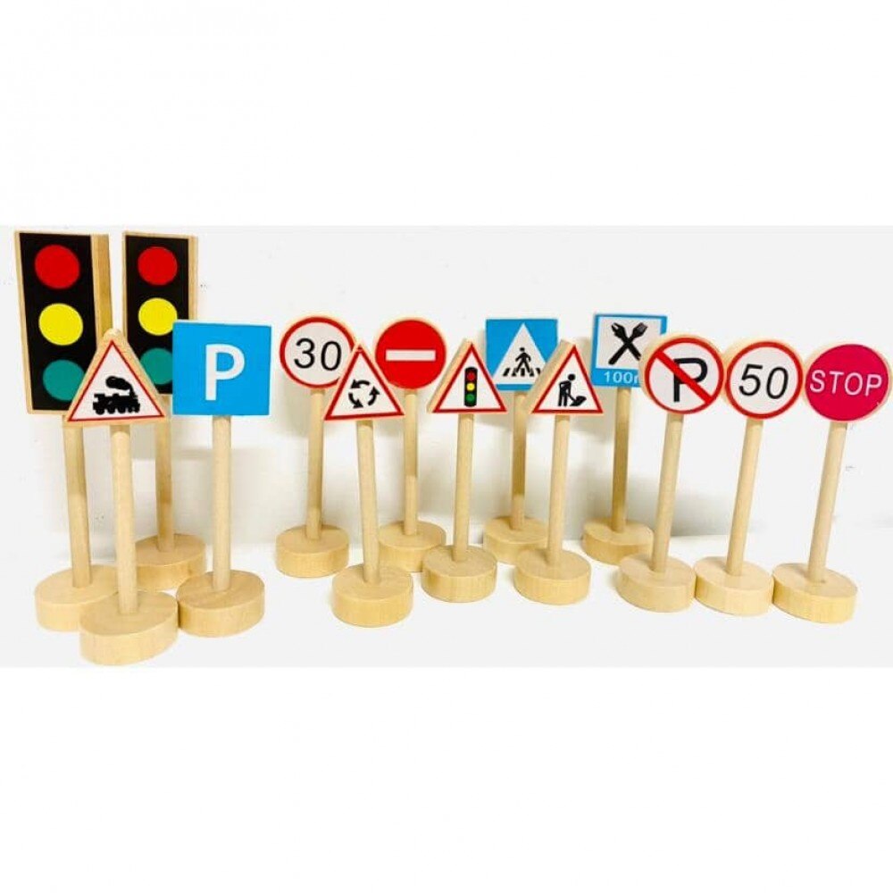 Joc educativ tip montessori cu Semne de circulatie si politist - eMAG.ro